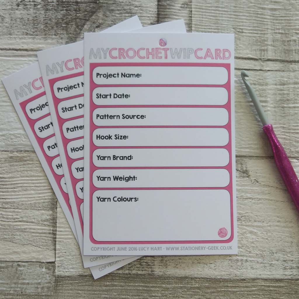 Crochet WIP Cards — Stationery Geek