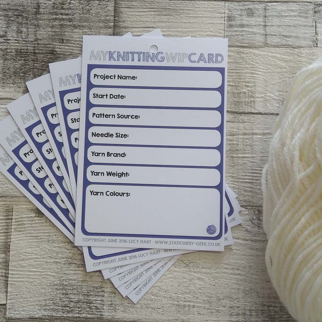 Knitting WIP Cards — Stationery Geek