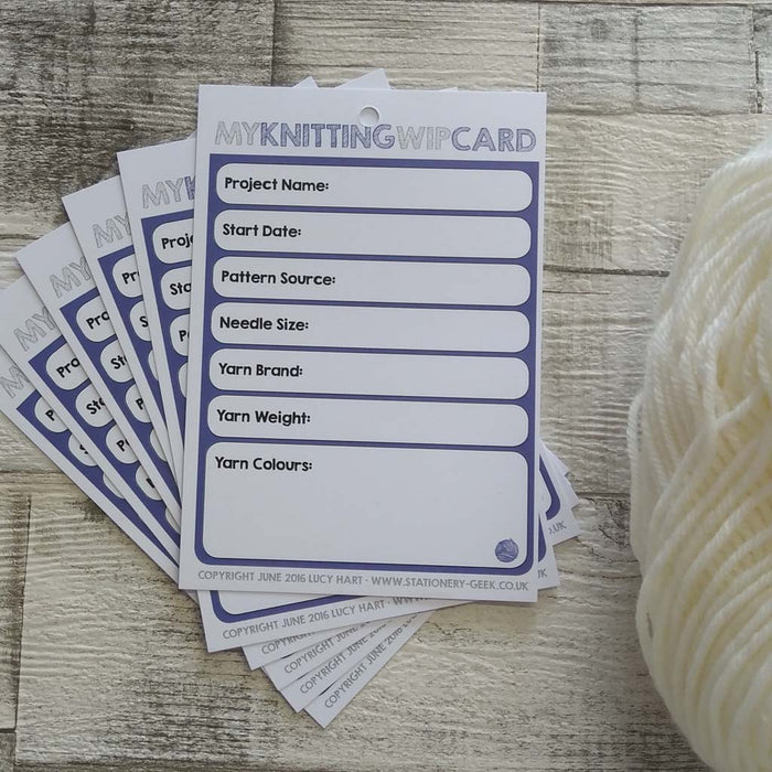 Knitting WIP Cards — Stationery Geek
